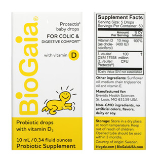 BioGaia Protectis Baby Drops with Vitamin D for Colic & Digestive ...
