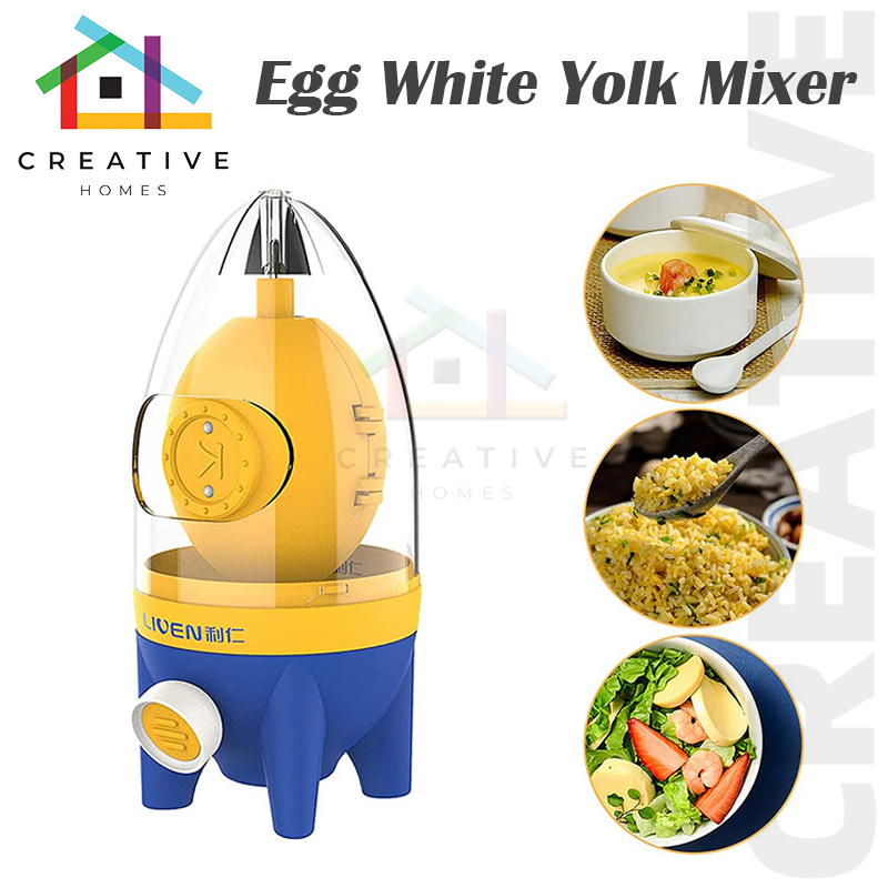 （SG Stock）Egg White Yolk Mixer Manual Puller Portable Egg Spinner ...