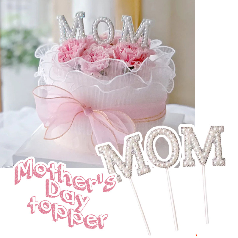 Pearl Mom happy mother's day cake topper gift wrapping tag | Shopee ...