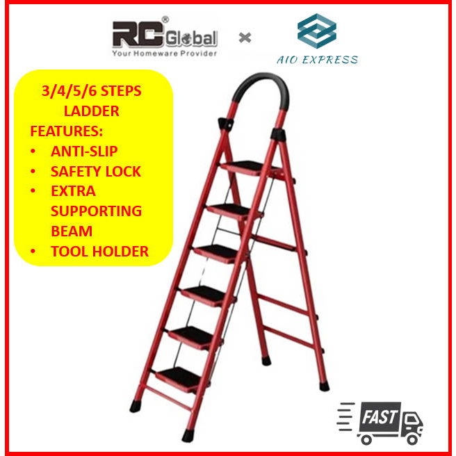 (SG READY STOCK) RC-GLOBAL 3/4/5/6 STEPS LADDER | Household Ladders ...