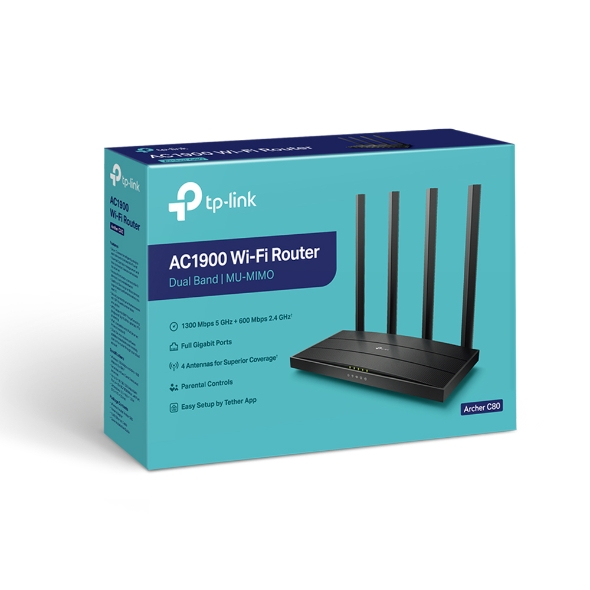 Tp-Link Archer C80 AC1900 Dual Band Gigabit Wireless MU-MIMO Wi-Fi ...
