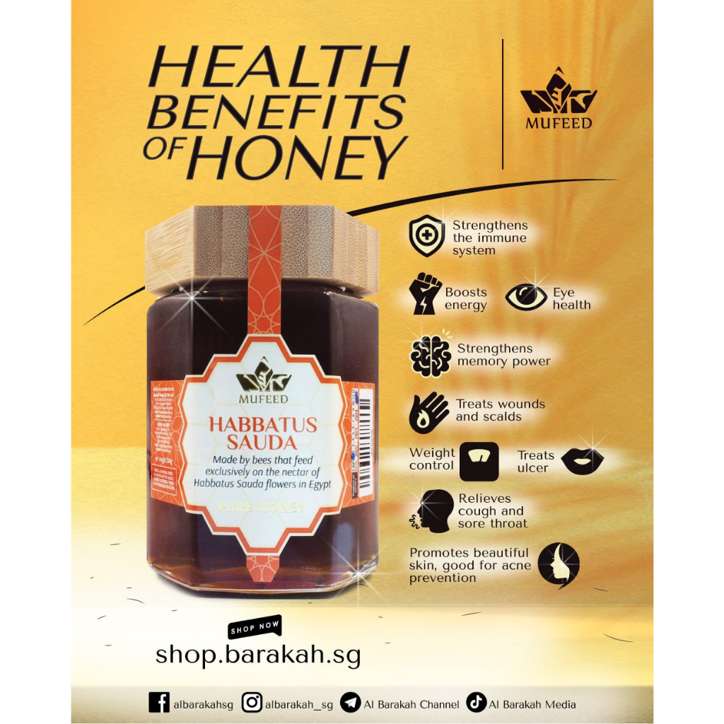 Mufeed, Pure Honey, Habbatus Sauda, 350 g | Shopee Singapore