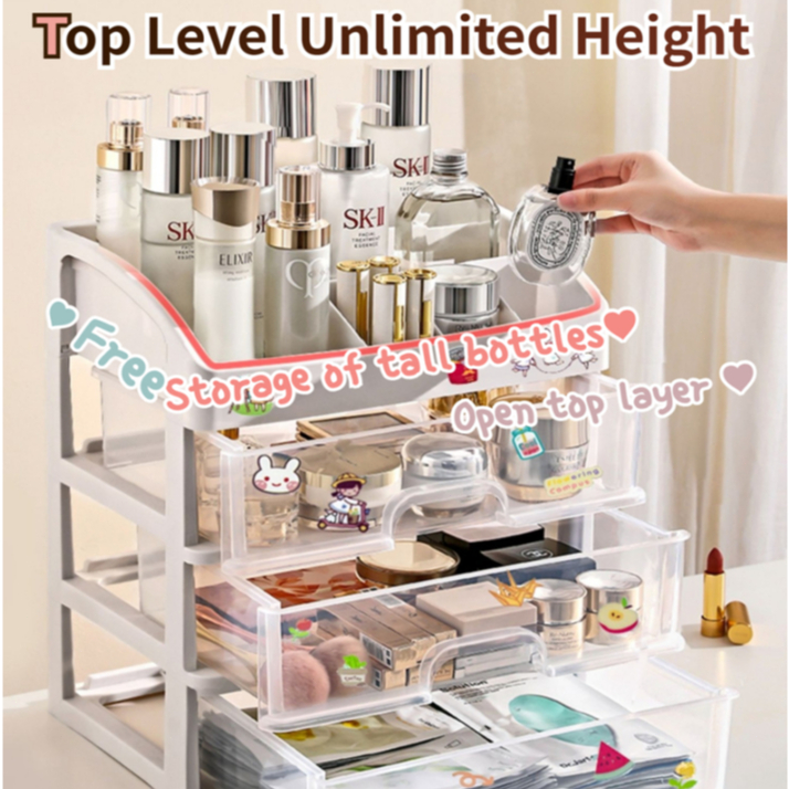 💄SG Stock💄Cosmetic Storage Rack Drawer Plastic Jewelry Box Dresser ...