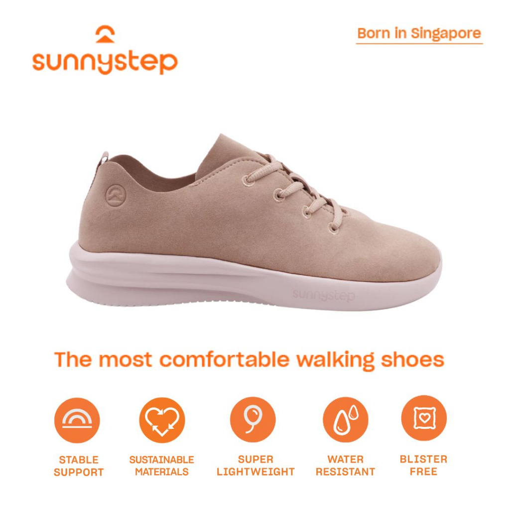 Sunnystep - Balance Runner - Sneakers in Nude Suede - Most Comfortable ...