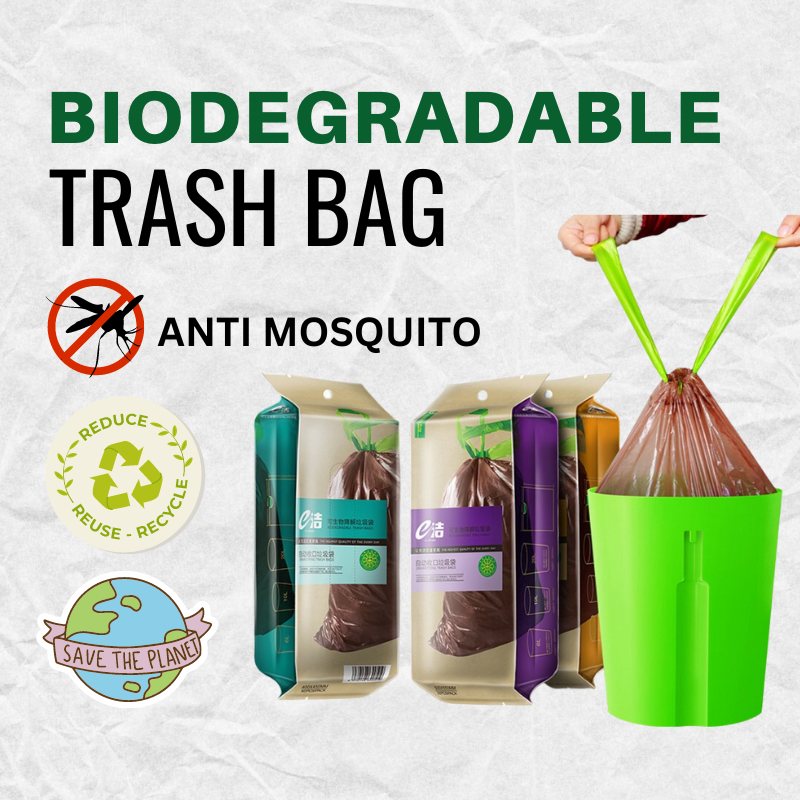 [75PC] 🌎Biodegradable Thick Trash Bags Garbage with Handle Eco-friendly ...