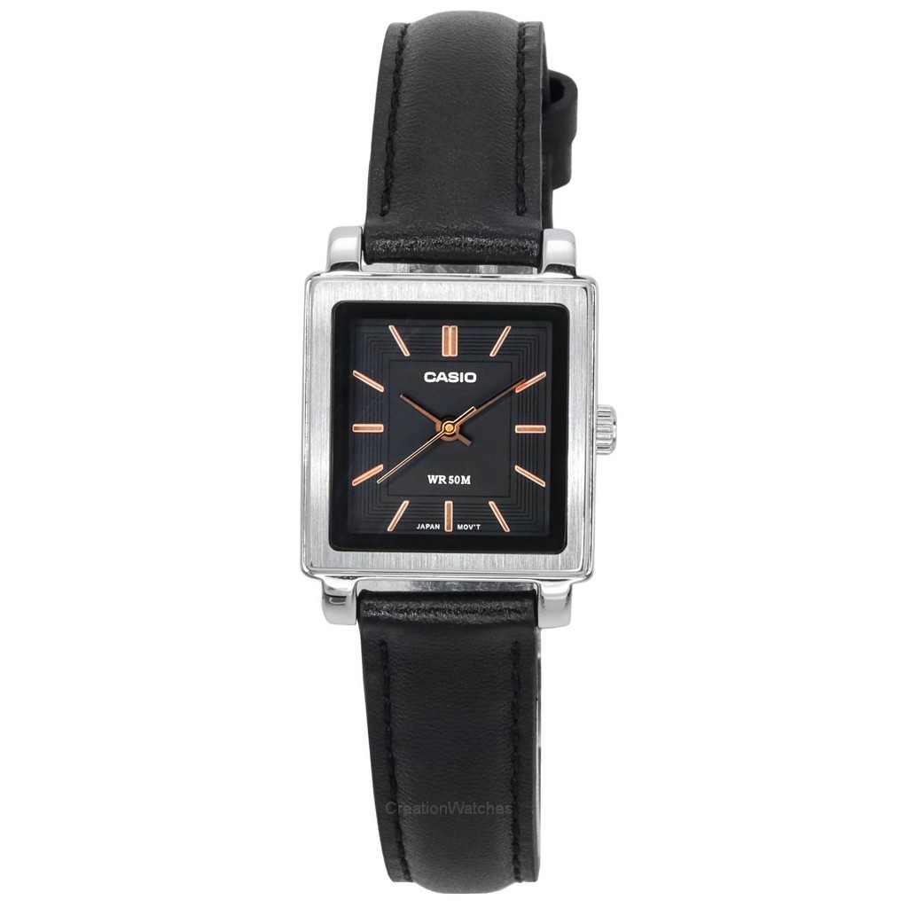 Casio Standard Analog Leather Strap Black Dial Quartz LTP-E176L-1A ...