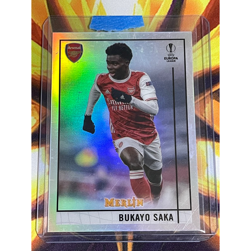 2020-2021 Topps Merlin Chrome UEFA Europa League Soccer Card - Bukayo Saka ‘Silver Refractor ...