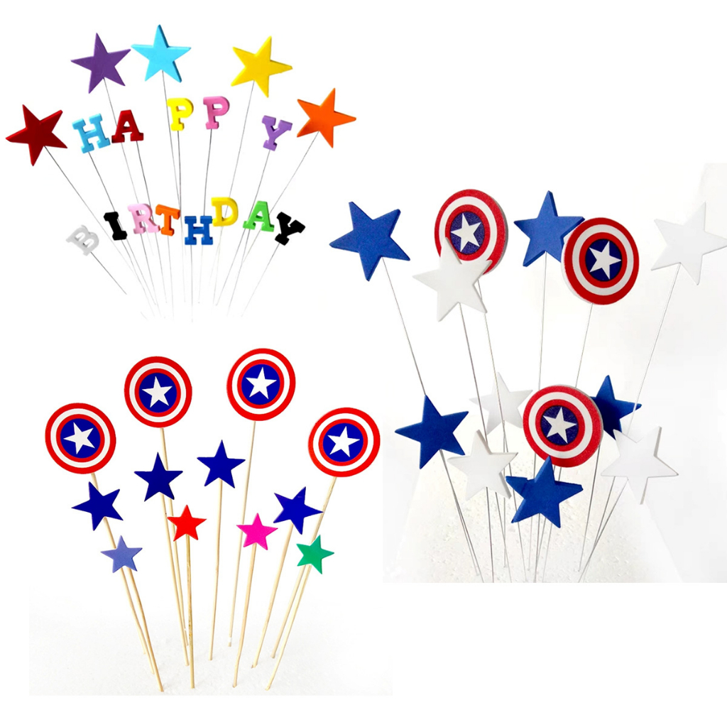 Happy birthday Foam Toppers - Captain America spiderman birthday cake ...