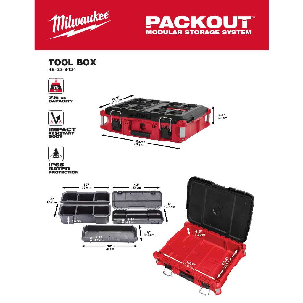 Milwaukee PACKOUT™ Tool Box ( 48-22-8424 ) | Shopee Singapore