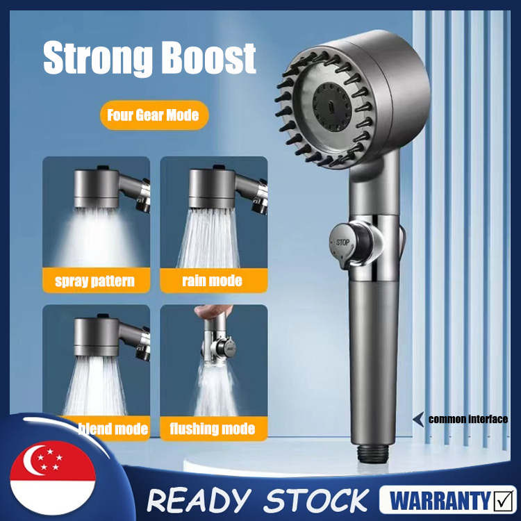 SG [READY STOCK] High Pressure Handheld Shower Bath Heads Rotating 4 ...