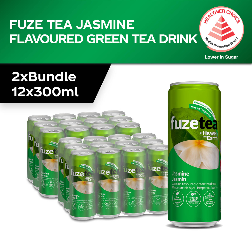 Fuze Tea Jasmine Green Tea Cans (12 x 300ml) Case [Bundle of 2 ...
