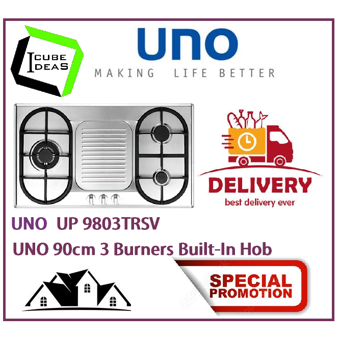 UNO UP 9803TRSV 90cm 3 Burners Built-In Hob | Express Free Home ...