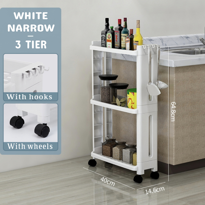 Kitchen Storage Rack Shelf Multi Purpose Toilet Slim Rack Slim Trolley ...