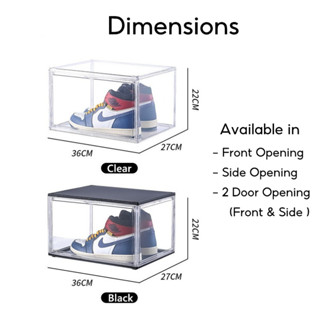Full Acrylic Front Side Magnetic Door Sneaker Shoe Box Display Case ...