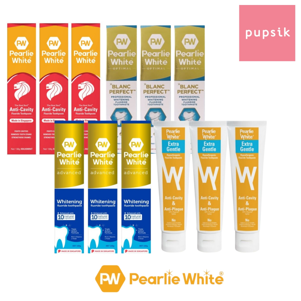 Pearlie White 3-Pack Toothpaste (10 Types) | Shopee Singapore