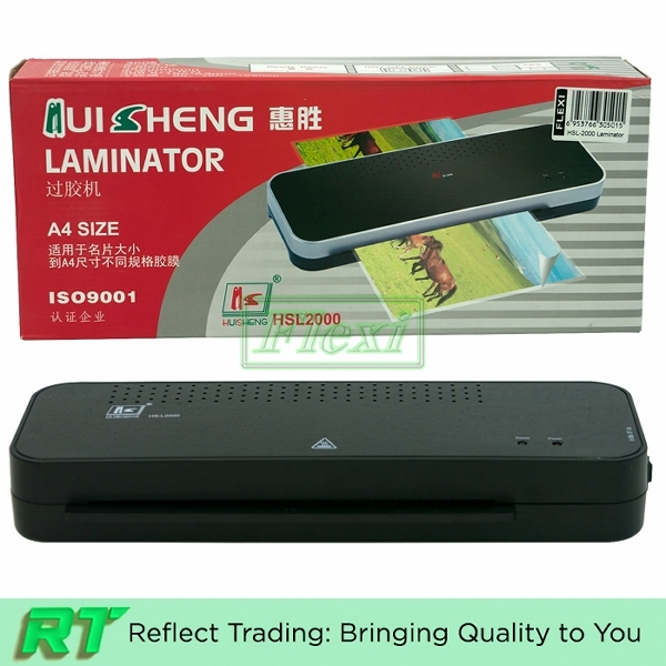 Laminating Machine, Laminator, A4, Hot & Cold, Portable (bundle with 1 box of FLEXI A4 ...
