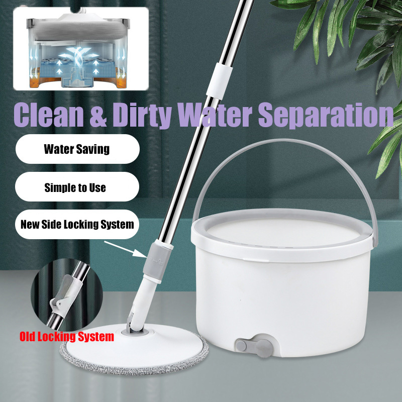 Single Bucket Spin Mop Set With Dirty and Clean Water Separation System ...