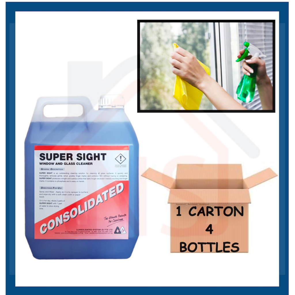 CONSOLIDATED Super Sight Glass and Window Cleaner 5L (1 CARTON 4 ...