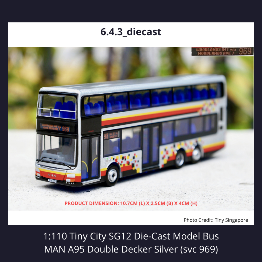 [Local Stock] 1:110 Tiny City SG12 Die-cast Model Bus | MAN A95 Silver ...