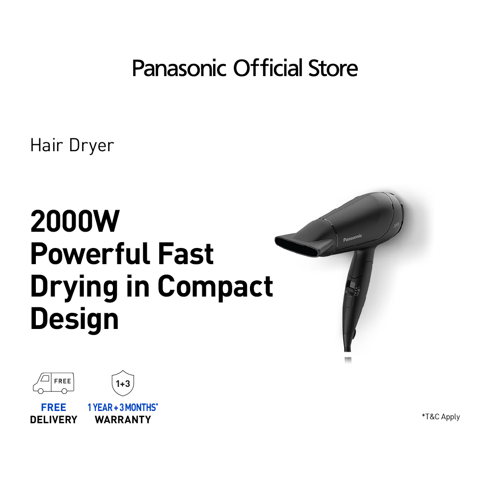 Panasonic 2000W Fast Dry Hair Dryer EH-ND65-K605 Foldable | Shopee ...