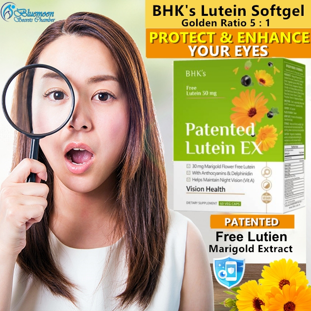 BHK's Patented Eyebright Lutein EX Veg Capsules【Vision Health】⭐专利晶澈叶黄素 素食胶囊【双眼明亮】 | Shopee Singapore