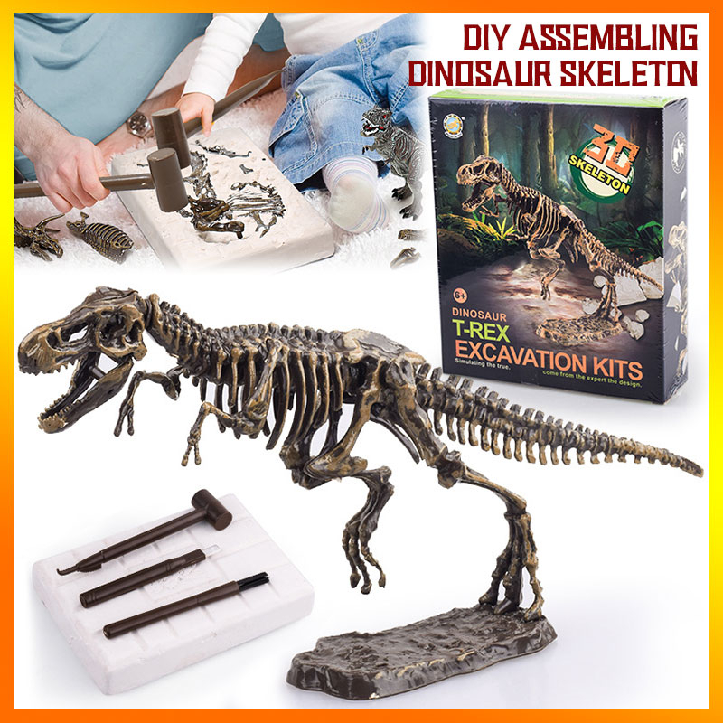 [SG LOCAL SELLER] DIY Dinosaur Excavation Set Fossil Clay Sand Skeleton ...
