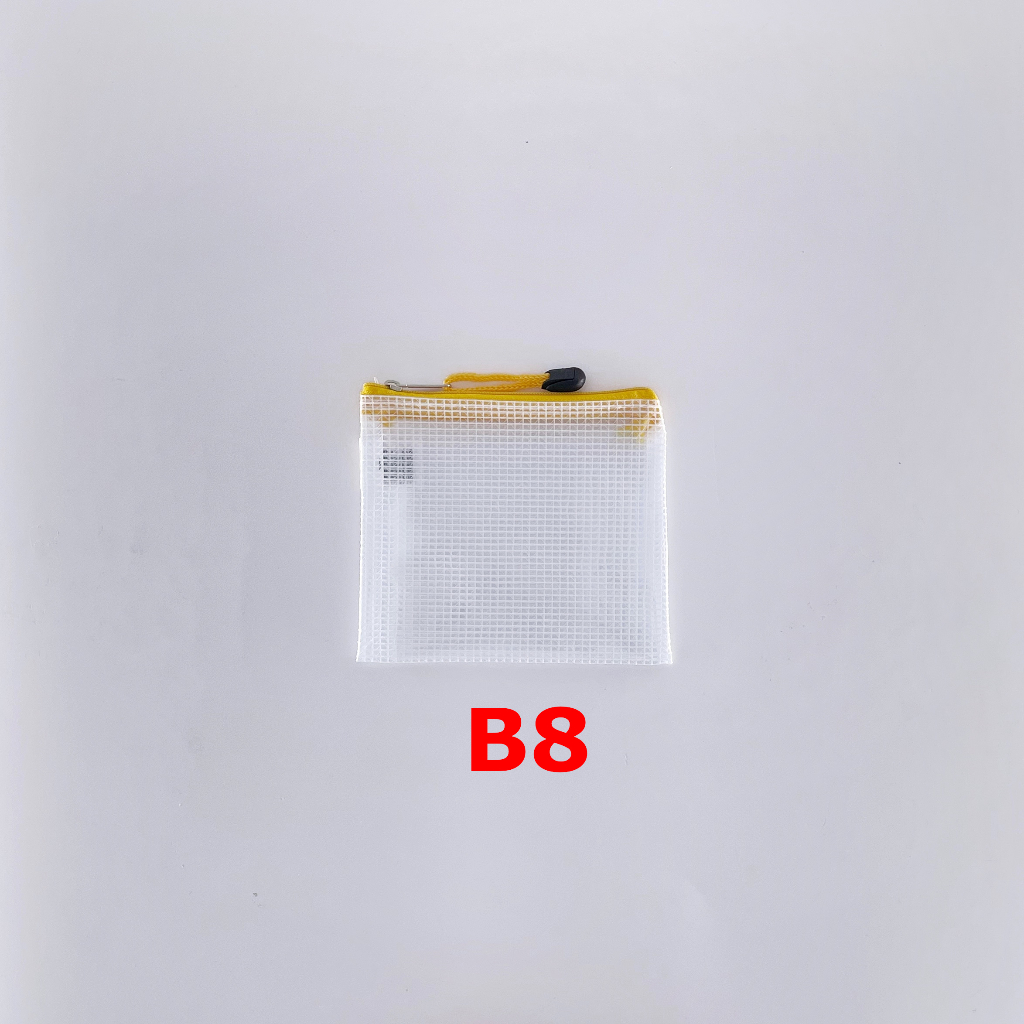 [SG] PVC Mesh Zip Bag w/ Card Slot A3 B4 A4 A5 A5.5 A6 B8 Document ...