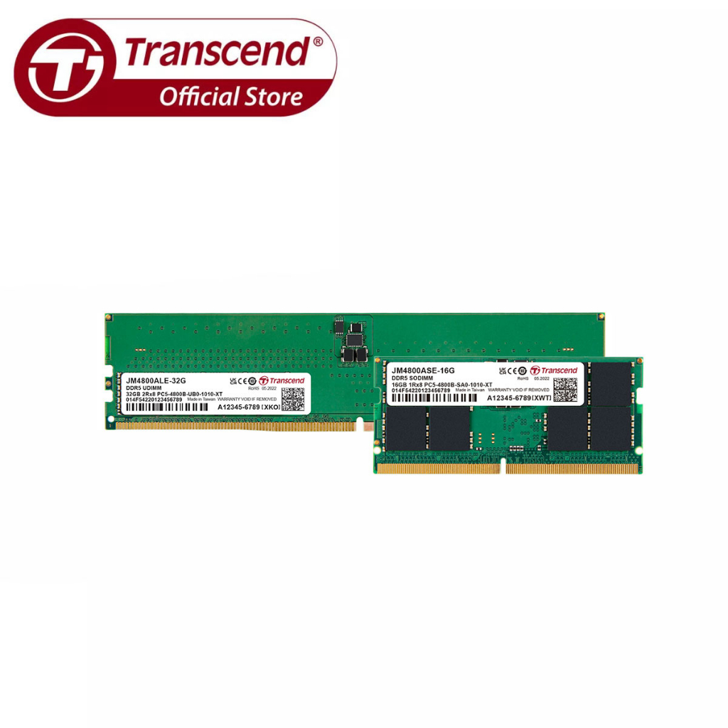 Transcend 8GB/16GB/32GB JetRam DDR5 4800Mhz UDIMM/SODIMM Desktop/Notebook Memory CL40 1.1V ...