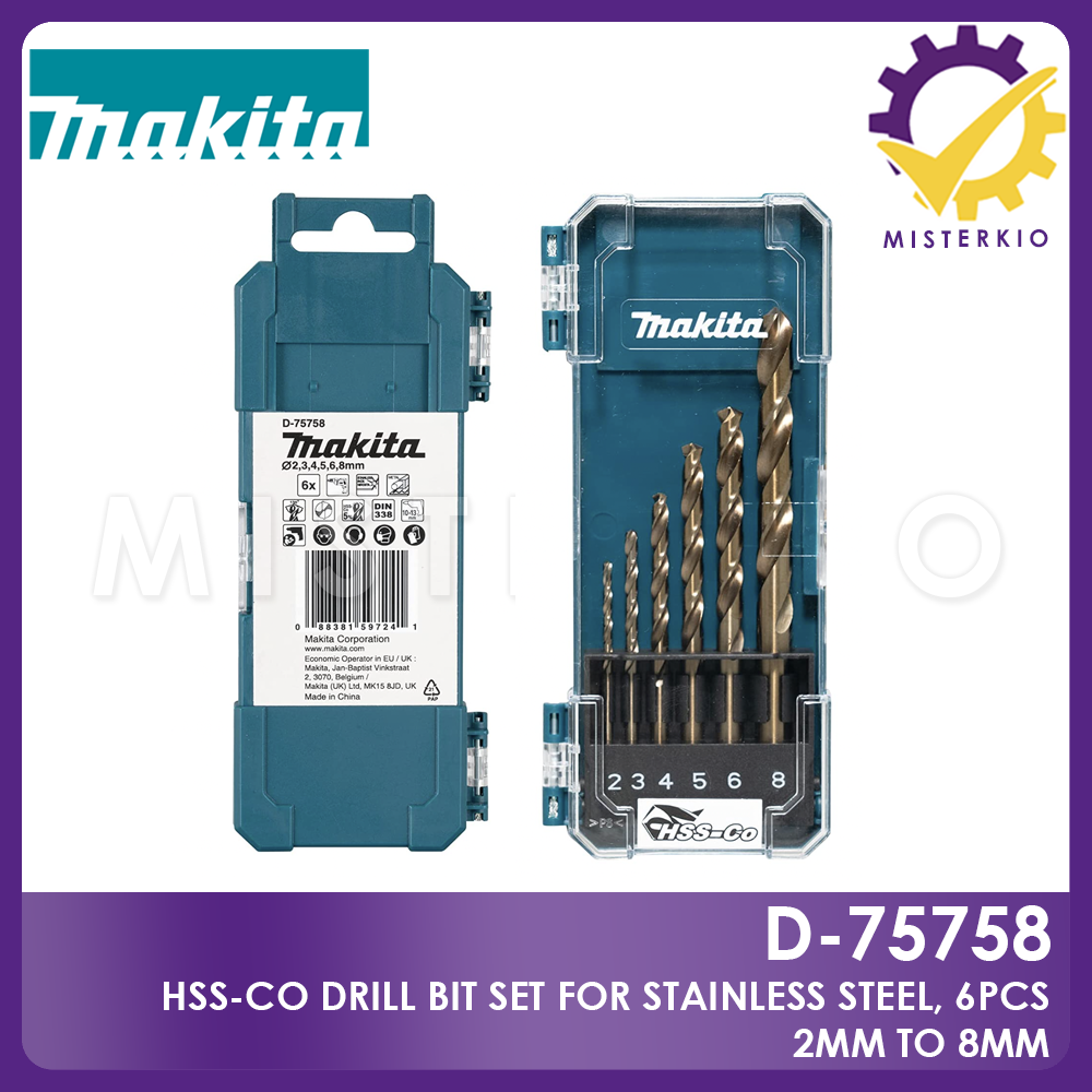 Makita HSS-CO 6PC DRILL BIT SET METAL D-75758 | Shopee Singapore