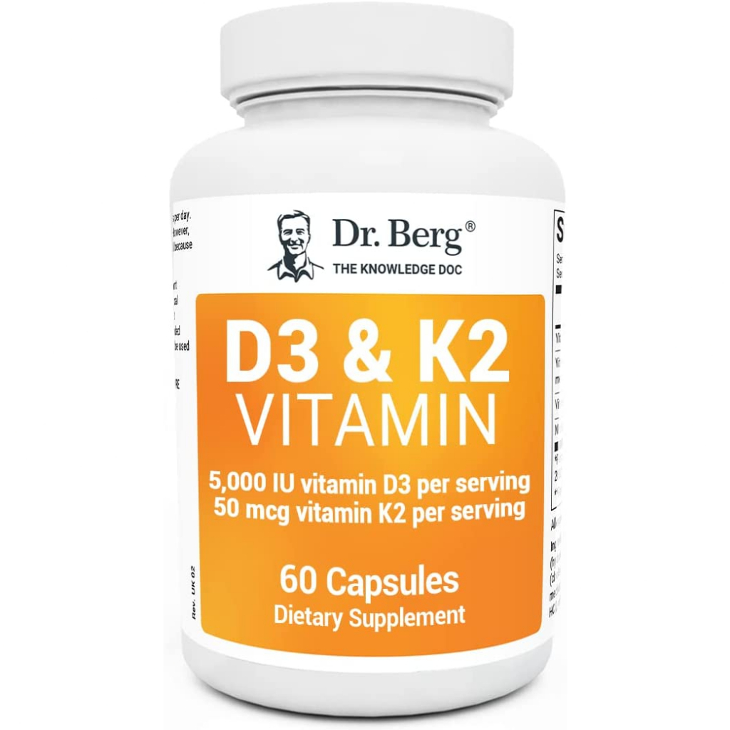 Dr Berg S D3 K2 Vitamin 5 000iu 60capsules 10 000 Iu 120 Capsules