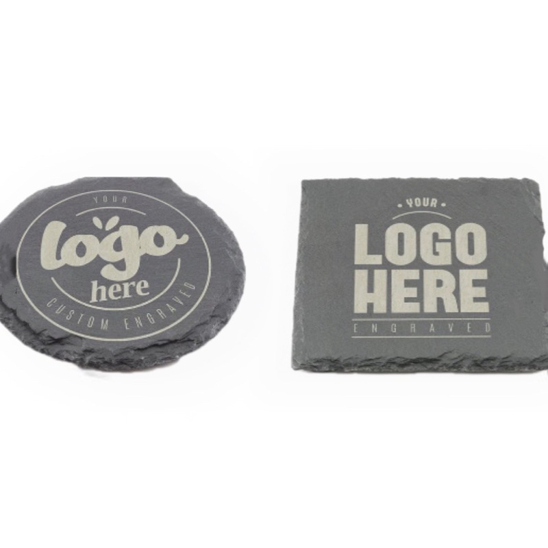 Personalised Custom Logo Slate Stone Coaster Gift Anniversary Corporate ...