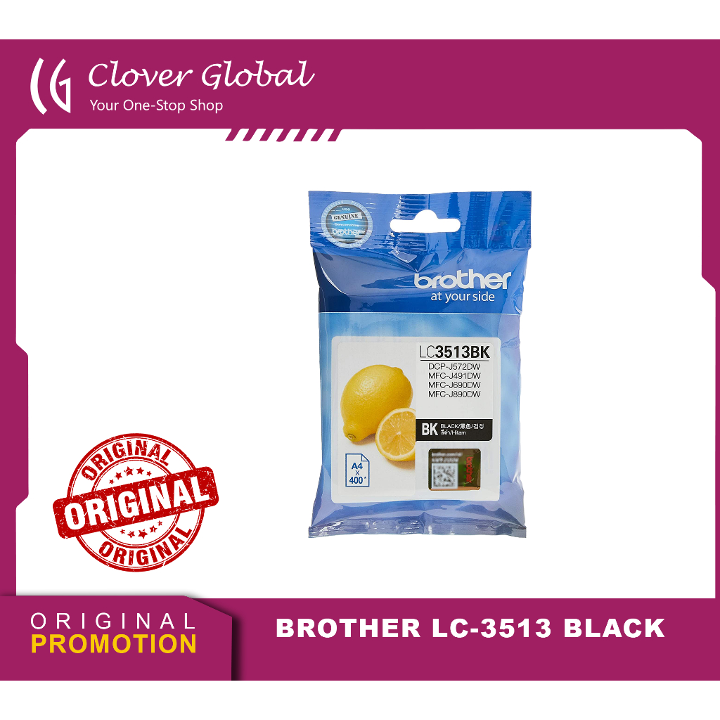 [ORIGINAL] BROTHER INK LC-3513 LC3513 BLACK CYAN MAGENTA YELLOW ...