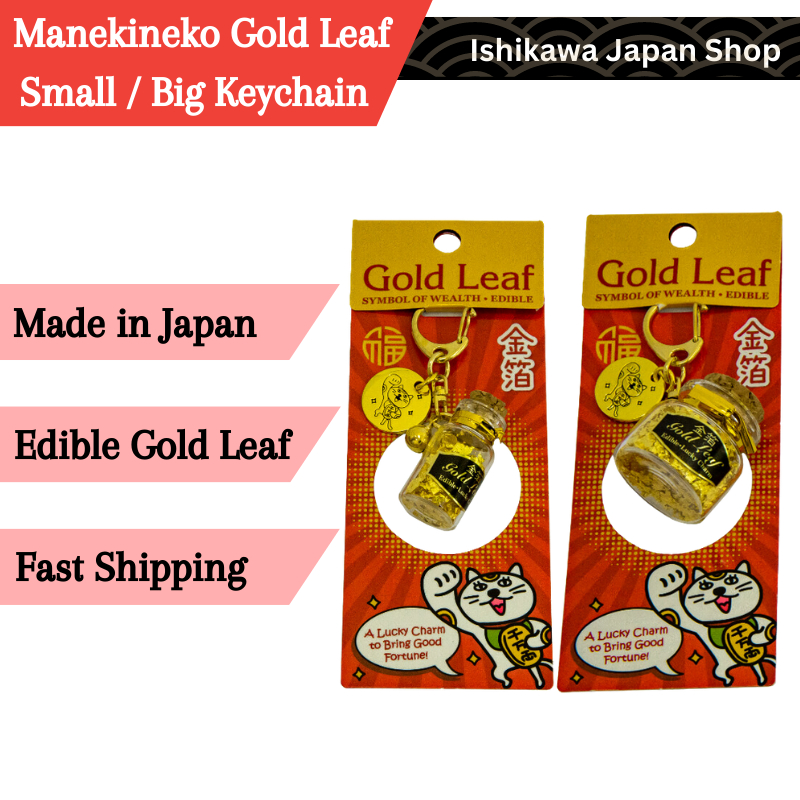 Manekineko Lucky Gold Keychain l 24K Gold l Edible Gold l Ishikawa ...
