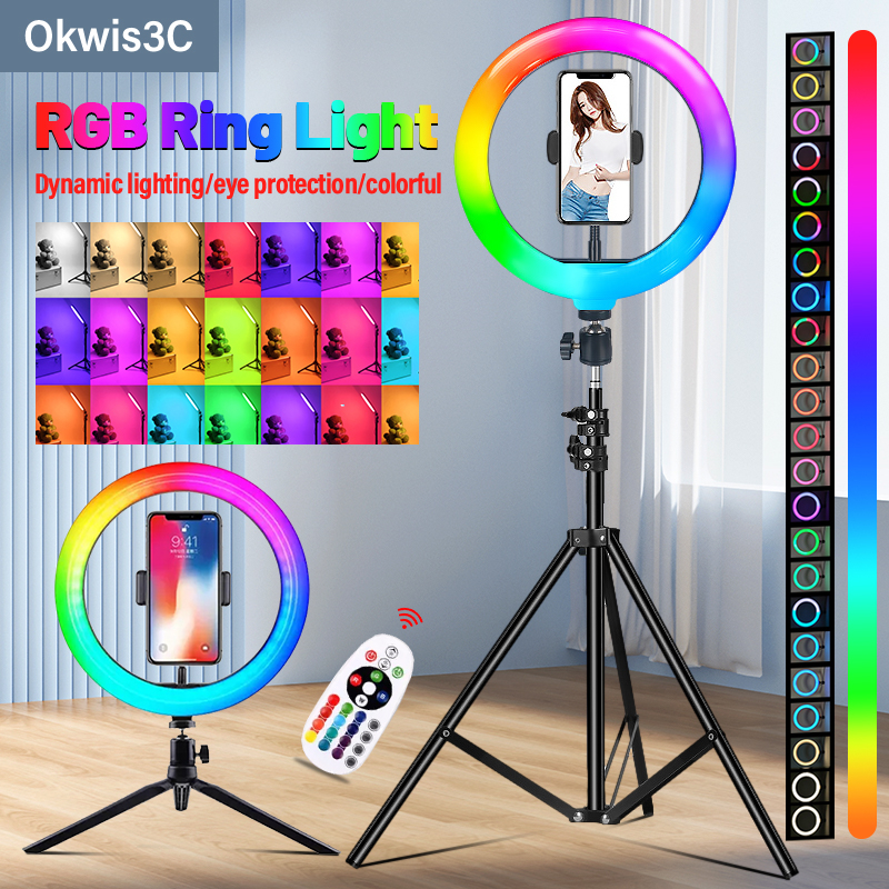 [SG STOCK] RGB Ring Light 16/26CM(10 inches)LED RGB Selfie Ring Light ...