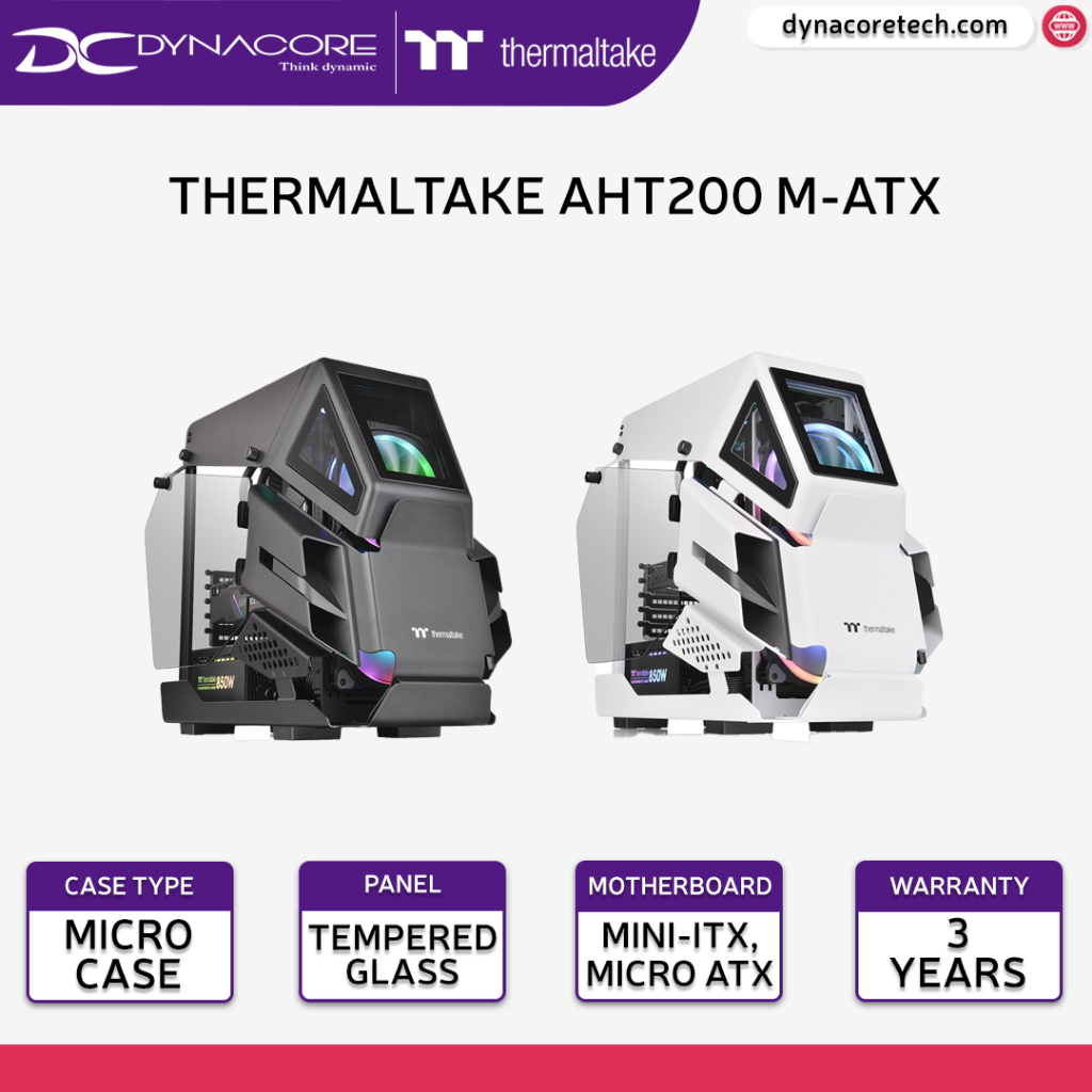 Thermaltake AH T200 Black / Snow Helicopter Styled Open Frame Tempered ...