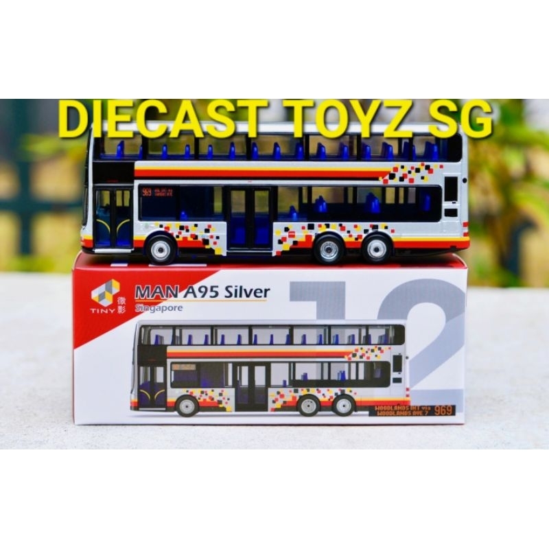 {{ READY STOCK }} TINY SINGAPORE SG12 MAN A95 SILVER BUS ( SERVICE ...
