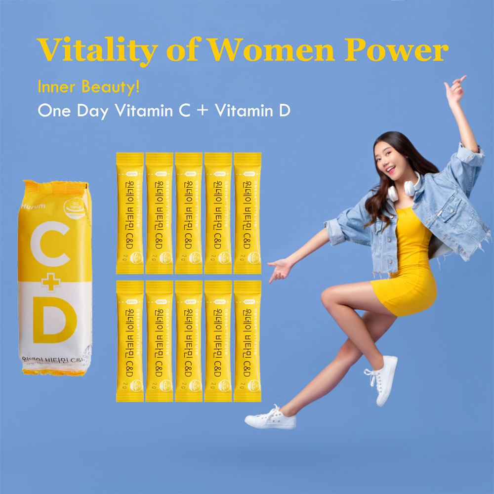 HURUM OneDay Vitamin C+D Cell Health Bone Health Necessary Vitamin C ...