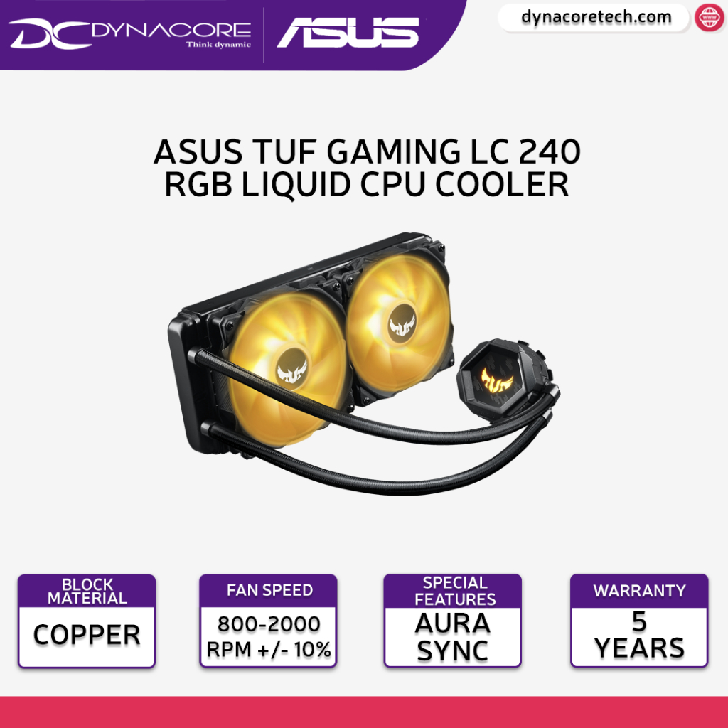 DYNACORE - ASUS TUF Gaming LC 240 ARGB All-in-One Liquid CPU Cooler ...