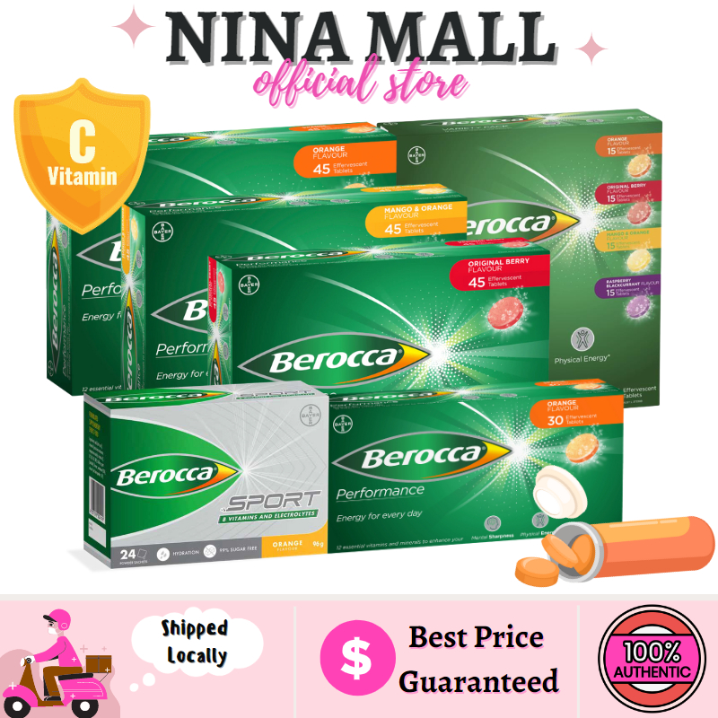 [Australia] Berocca Energy Vitamins C Effervescent Tablets, Orange ...