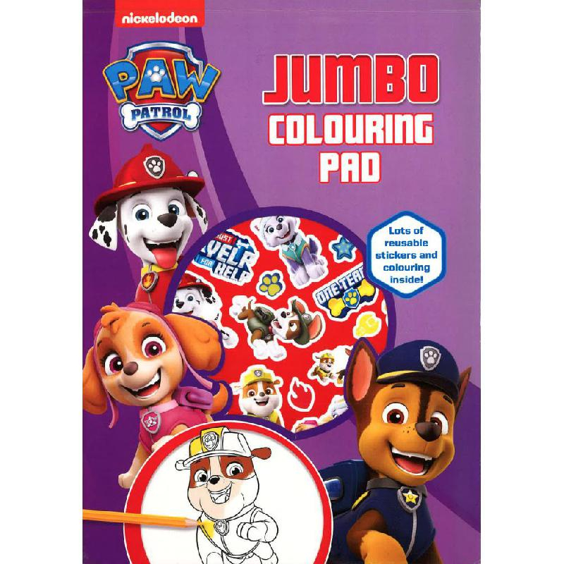 Nickelodeon Paw Patrol Jumbo Colouring Pad - Sticker and colouring ...