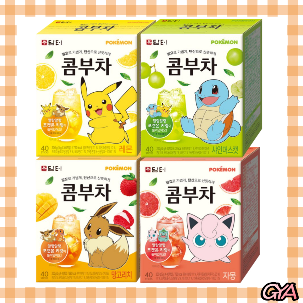 DAMTUH Pokemon 4 kinds of Kombucha 5g *40T (Lemon/Grapefruit ...