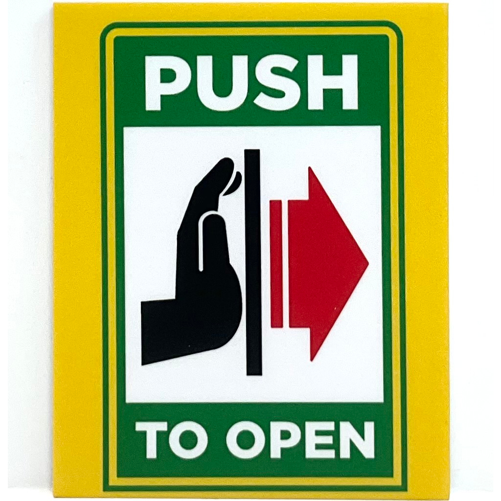 PUSH TO OPEN SIGNAGE ( 80mm x 100mm ) | Shopee Singapore
