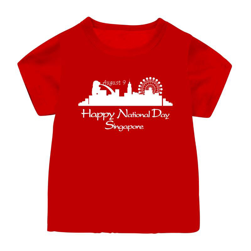 Red T shirt red Happy NDP shirt 3-10Yrs old | Shopee Singapore