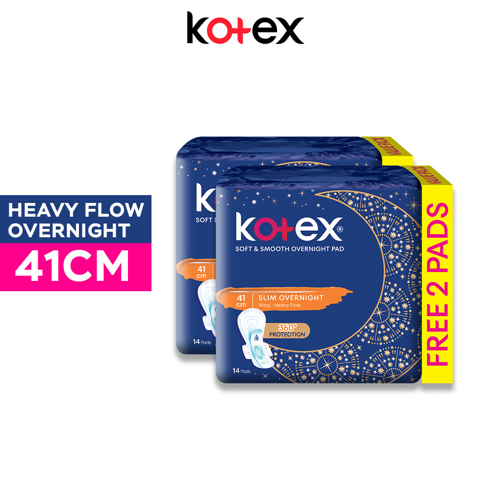 (Bundle of 2) Kotex Soft And Smooth Slim Overnight Sanitary Pads ...