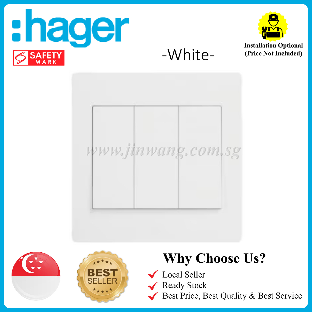 Hager wall switch 3 Gang (1W/2W) [Singapore Local Authorized Seller ...