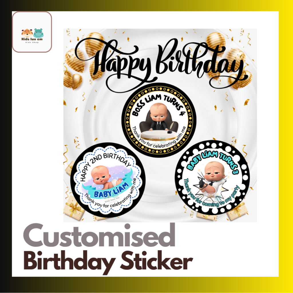 [SG SELLER][👦Kids Love em👧] Customised Baby Boss Birthday Thank You ...