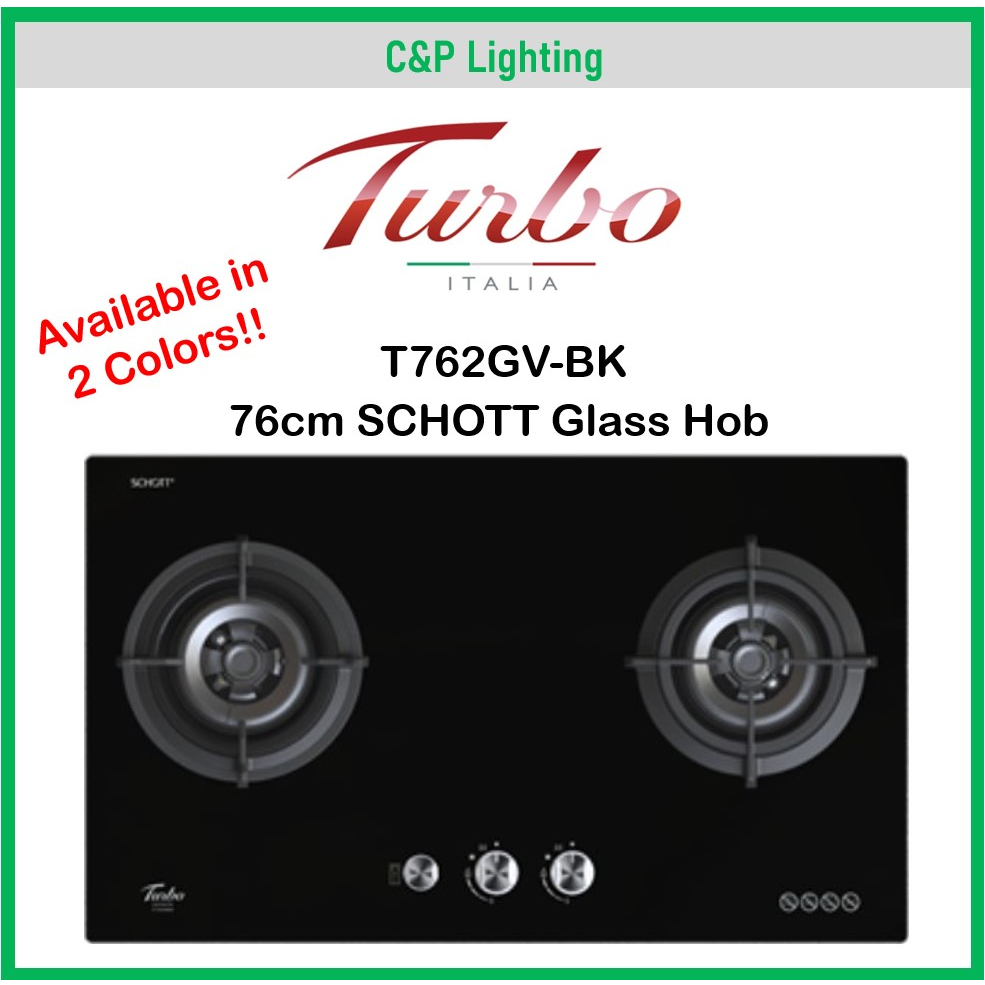 Turbo Incanto 76cm 2 Burner Cooker Hob Gas Stove Glass Hob T762GV | Shopee Singapore