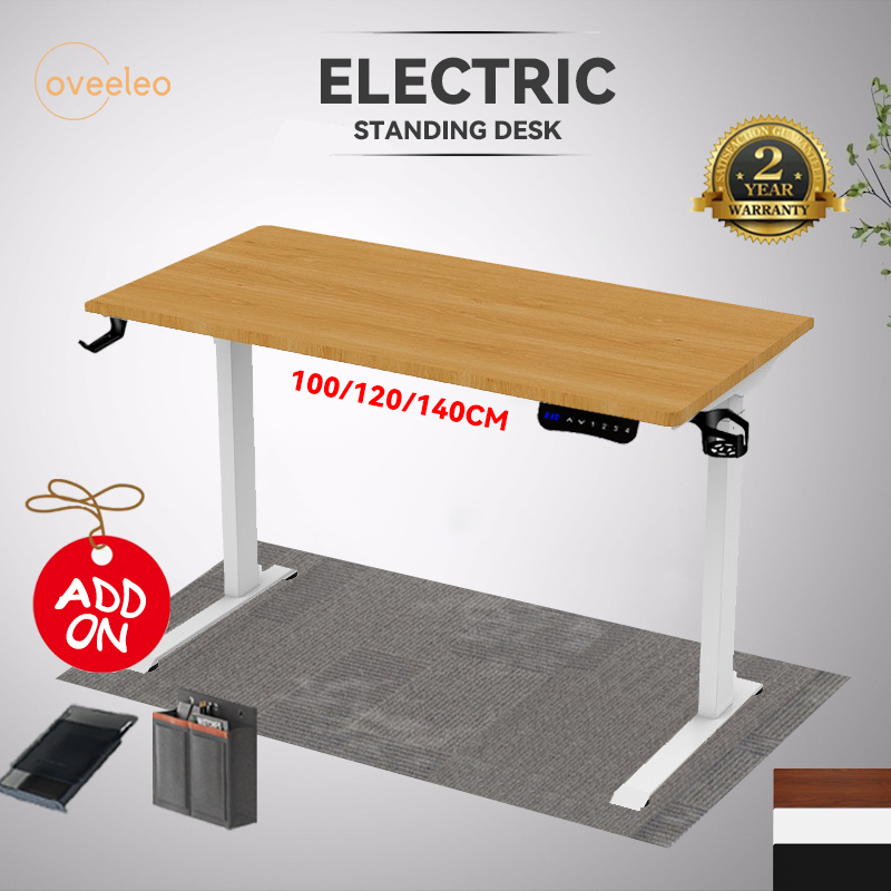 100cm Electric Height Adjustable Table USB Standing Desk With 4 Memory ...
