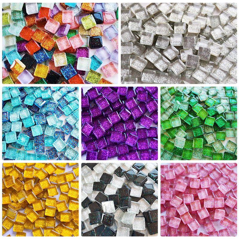 NEW💖 DIY handmade crystal mosaic tiles square 1cm Shining Multi-Color ...