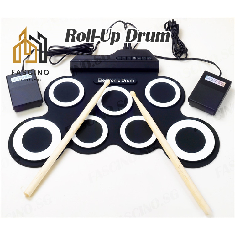 【SG】Portable Roll Up Drum Electronic Drum Set Electric Drum with ...